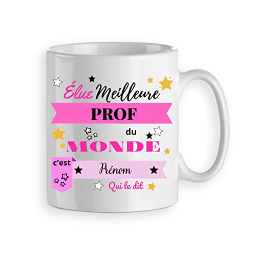 mug tasse cadeau professeur, prof, enseignant, personnalisée prénom 2 ...