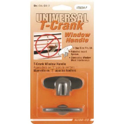 Slide-Co 173234-F Window Tee Crank Casement Handles, Dark Brown (2-Pack ...