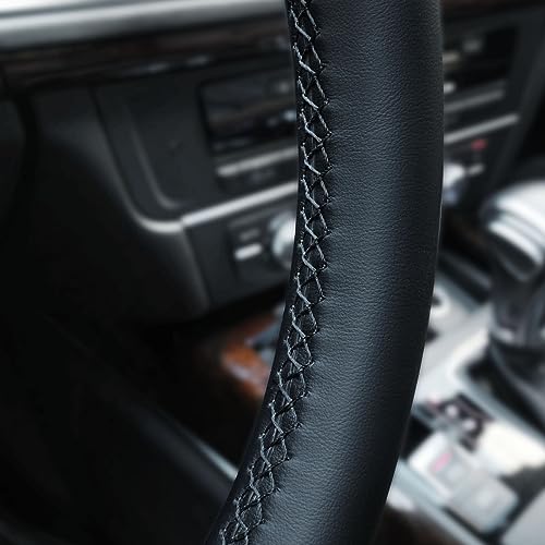 Snapklik.com : Xizopucy Leather Steering Wheel Cover Lace up,Leather ...