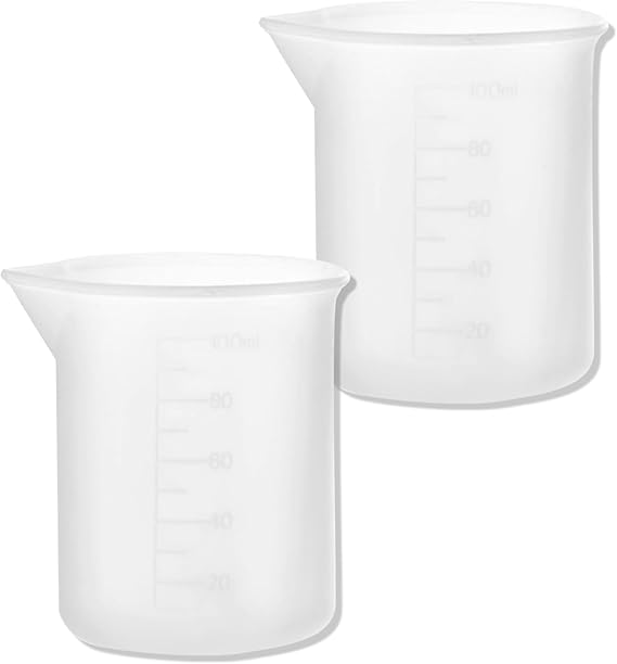 2pcs 100ml Graduated Beaker Clear Plastic Measuring Cup,Multipurpose ...