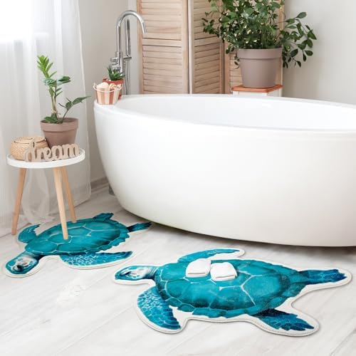 Amazon.com: Final Friday Nautical Sea Turtles Blue Ocean Beach Bathroom ...