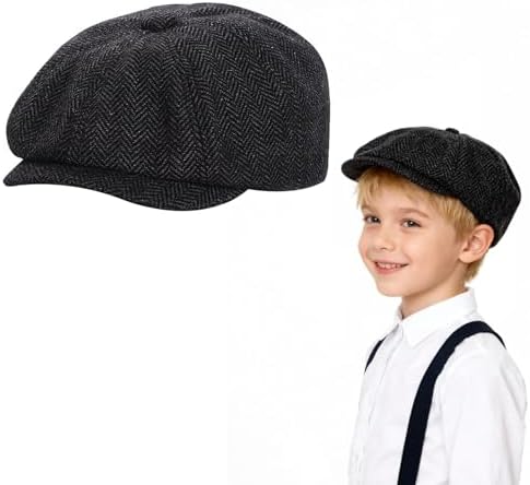 AffeGifts Kids Vintage Newsboy Caps for Boys and Girls 6-9 Years Old ...