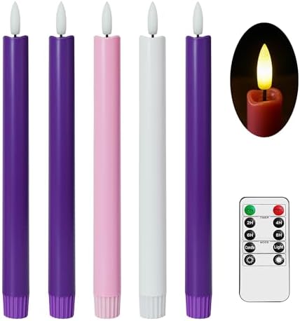 Amazon.com : Abkshine Set of 4 Battery Operated Flameless Taper Candles ...
