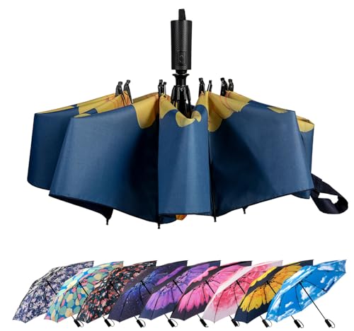 LANBRELLA Umbrella Compact Inverted Folding Umbrellas Auto Open Auto ...