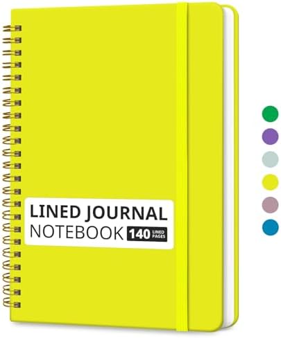 Amazon.com : Taja Lined Spiral Journal Notebook for Women & Men, 140 ...