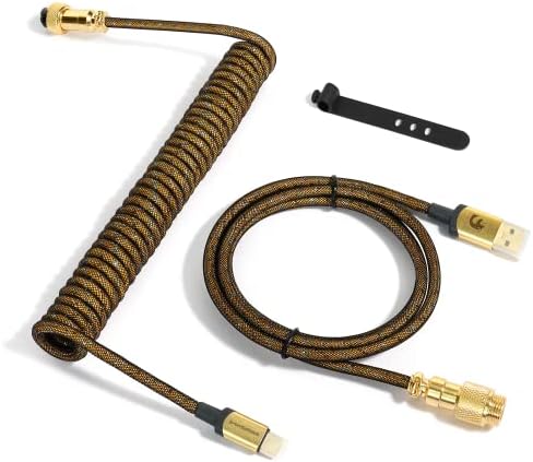 XINMENG C03 Braided Coiled Keyboard Cable, Pro Custom USB-C Double ...