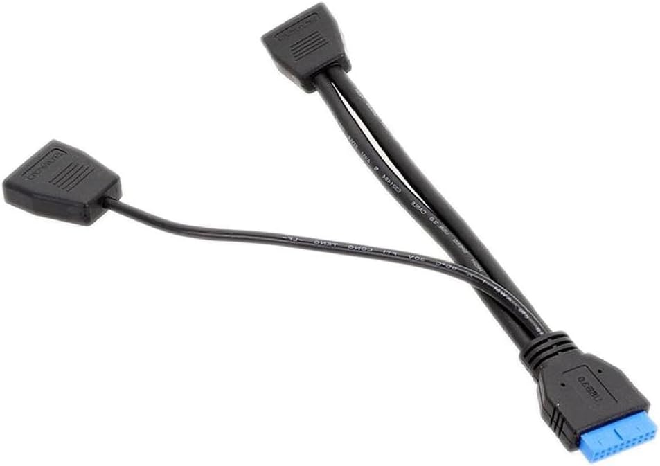 Amazon.com: Ankexin USB 3.0 19-Pin Header Extension Cable 1 to 2 Double ...