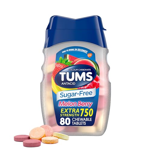 TUMS Extra Strength Chewable Sugar Free Antacid Tablets for Heartburn ...