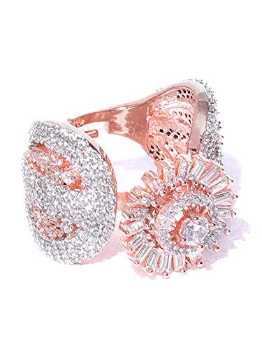 Buy Priyaasi Handcrafted Floran Shaped Cubic Zirconia Studded Finger ...