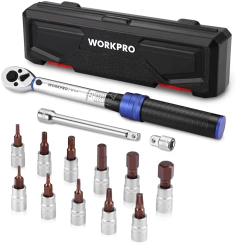 WORKPRO 1/4” Torque Wrench, 14-Piece Bike Torque Wrench Set 2-26N.m ...