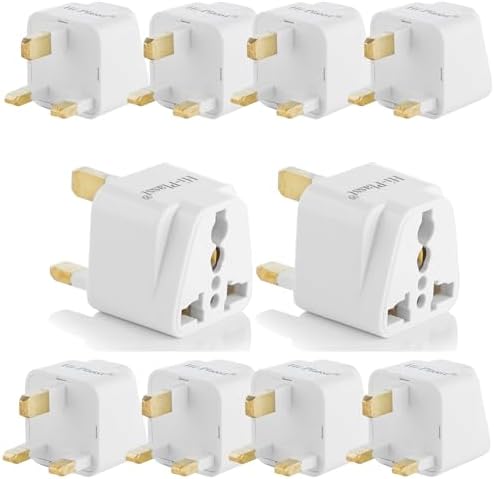 Hi-PLASST 3pin UK Adapter Plug (Pack of 10) for London (G-Type) Power ...