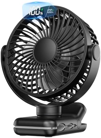 Portable Clip On Fan - USB Desk Fan With 5 Speed, 720°Rotation Small ...