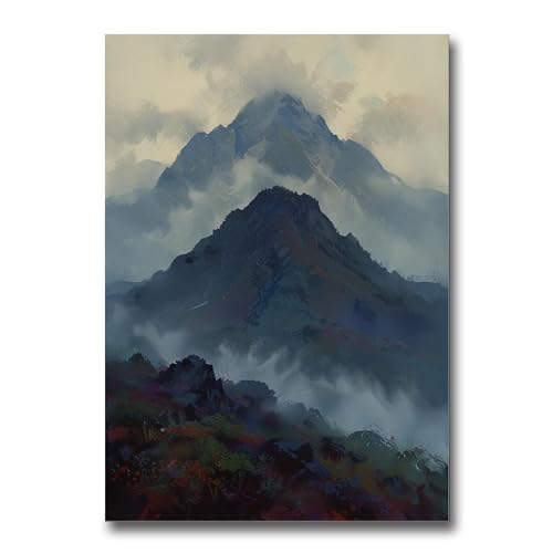 Amazon.com: Mountain Print, Black and White Nature Art, Mountain ...