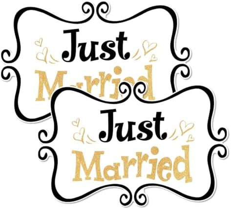 Amazon.com: Pack 3 Pcs Just Married Sticker for Cars Vehicles Trucks ...