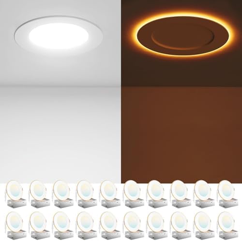 Amico 24 Pack 4 Inch 5CCT LED Recessed Ceiling Light with Night Light ...