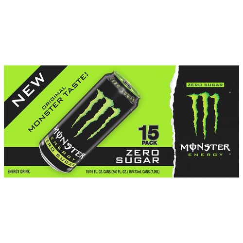 Monster Energy Zero Sugar, Green, Original, Low Calorie Energy Drink ...