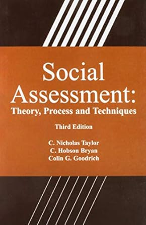 Social Assessment: Theory, Process And Techniques : Bryan, Colgan ...