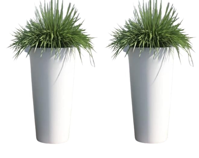 Nutech Decor Set of 2 Modern Metal Tall Planters - Versatile 20-Inch ...