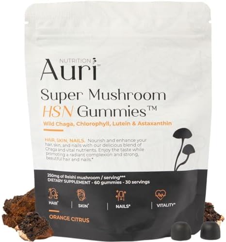 Amazon.com: Auri Super Mushroom HSN Gummies - Hair Skin and Nails ...