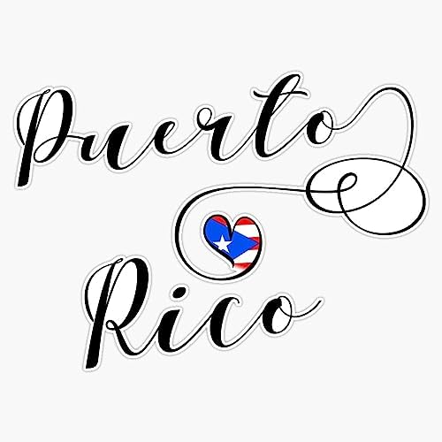 Amazon.com - Heart Puerto Rico Flag, I Love Puerto Rico Sticker Vinyl ...