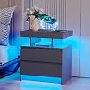 Amazon.com: dnbss Nightstand with Charging Station and LED Light ...