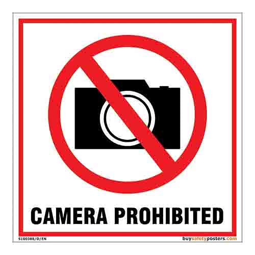 buysafetyposters.com - Camera Prohibited Sign In English - PVC Sticker ...