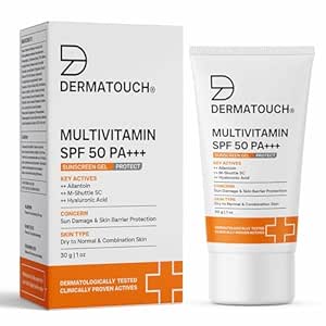 DERMATOUCH Multivitamin SPF 50 PA+++ Sunscreen Gel | UVA-UVB Protection ...