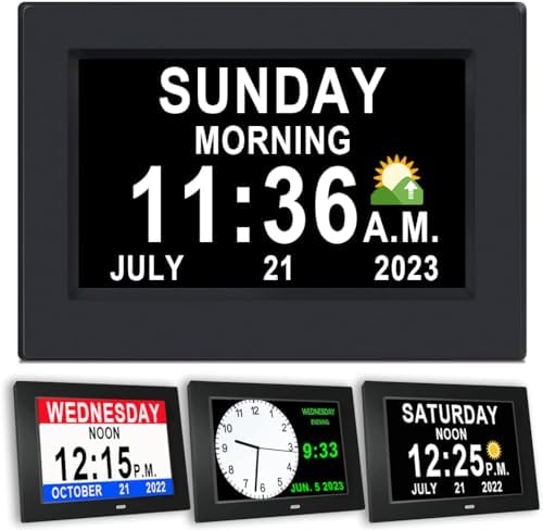 Amazon.com: Large Wall Clock Dementia Clock for Seniors 4-Colors Large ...