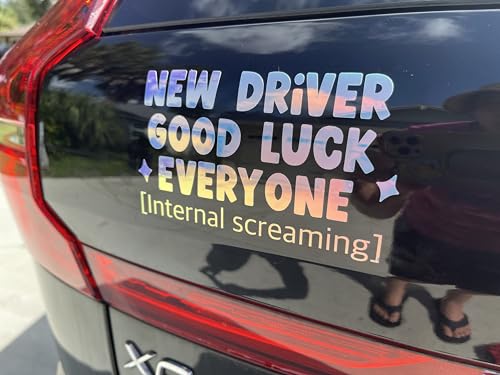 Amazon.com: Cute Anxious Driver Vinyl Car Decal, Funny New Driver ...