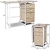 Amazon.com: Tangkula Folding Computer Desk with 3 Drawers, Mobile Home ...