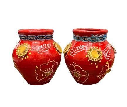 Design Decorative Real Mitti Kalash Mini Matka Handpainted Kalash ...