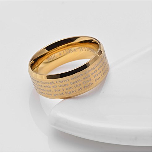 Snapklik.com : Mens 8MM Stainless Steel Bible Verse Christian Cross ...