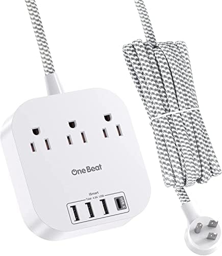 Power Bar Power Strip with USB C, 3 Outlets 4 USB Port Desktop Charging ...