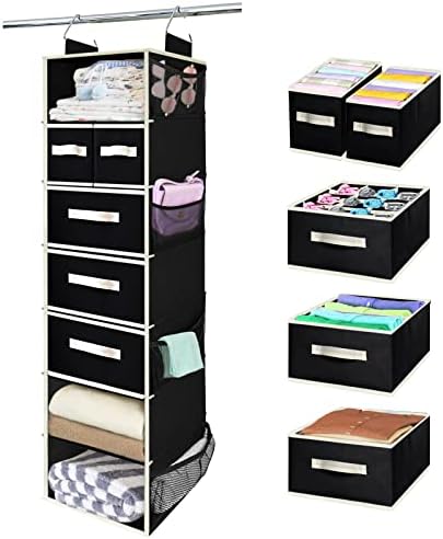 Amazon.com: Simple Houseware Hanging Closet Organizer with Drawers ...