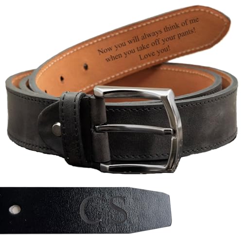 Amazon.com: ROSLILY Personalized Leather Belt for Men Engraved Belt ...