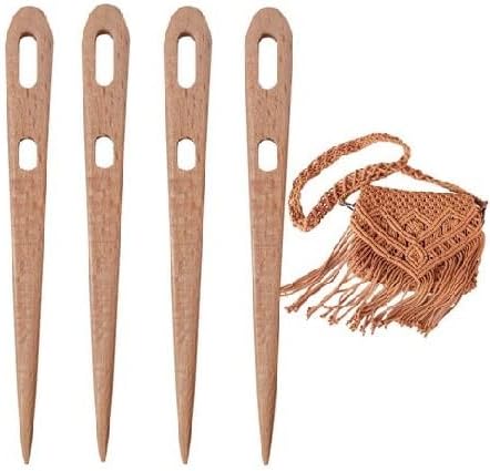 2 Big Eye Knitting Needles, Weaving Needles for Loom, Wood Knitting Eye ...