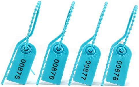 100 X YELLOW SECURITY TAGS NUMBERED PULL TIES SECURE ANTI-TAMPER SEALS ...
