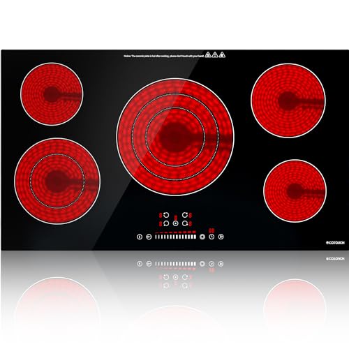 Snapklik.com : 9600W 36 Inch Electric Cooktop 5 Burners,Built-in,ETL ...