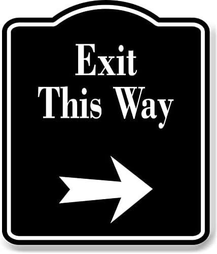 Amazon.com: Exit This Way Right Arrow BLACK Aluminum Composite Sign, 8. ...