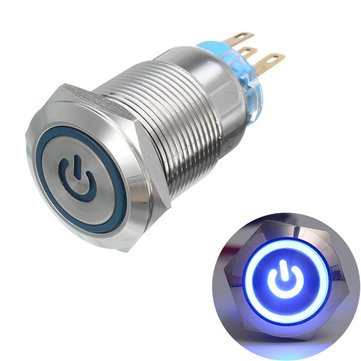 Generic 12 V 5 Pin 19 Mm Metal Push Button Momentary Switch : Amazon.in ...