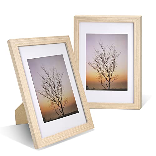 Nacial Set of 2 A4 Photo Frames Wood Natural, Home Dcor A4 Picture Frames For Pictures/Photos ...