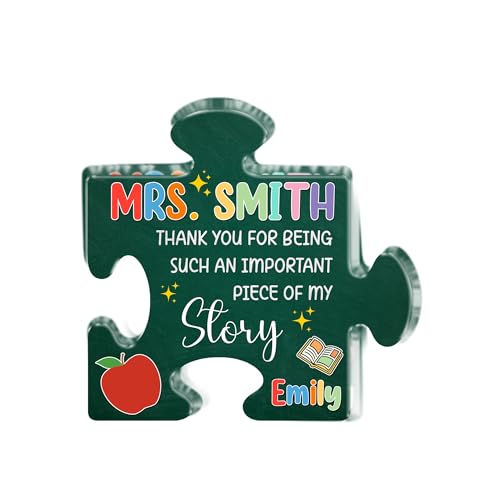 Amazon.com: Personalized Teacher Appreciation Puzzle Piece, Custom ...