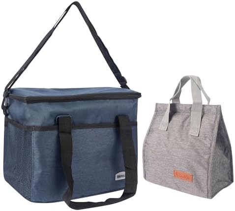 Insulated Esky Cooler Bag Set of 2 Bags - Large 22L - Hard Base ...