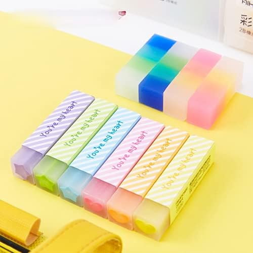 Amazon.co.jp: 2B Rainbow Eraser Translucent Student Eraser is correct ...