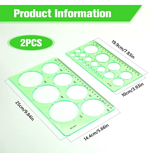 Circle Stencil Template Drawing Stencil 2 Pcs, Circle Template Plastic ...