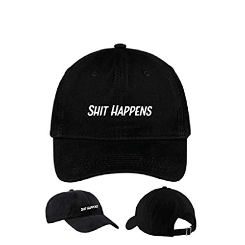 Amazon.com: Shit Happens Embroidered Hat - Dad Cap, Adjustable, Cap ...
