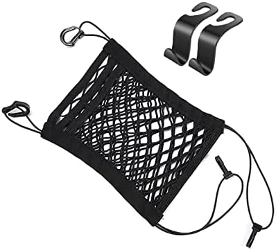 Adjustable Car Net Pocket, 3 Layer Car Seat Back Mesh Organizer Bag ...