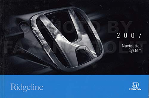 2007 Honda Ridgeline Navigation System Owners Manual Original: Honda ...