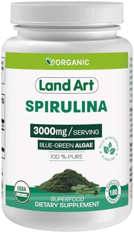 Amazon.com: Land Art Certified Organic Spirulina - 180 Capsules ...