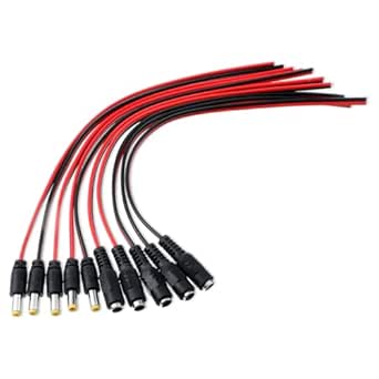 Amazon.com : 5 Pairs 12V 5A DC Power Pigtail Connector Cables (18AWG ...